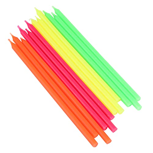 Chef Craft Classic Tall Birthday Candles, 12 Piece Set 6 inches, Neon