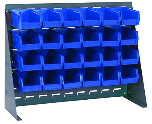 Quantum Storage Systems QBR-2721-220-24BL Ultra Bin Complete Bench Rack Package with 24 Ultra Bins, 27" x 8" x 21" , Blue