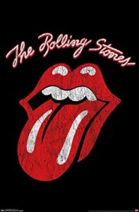 trends international rolling stones classic logo wall poster 22.375″ x 34″, bathroom