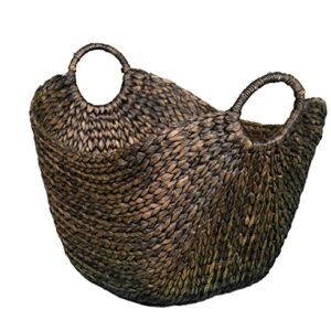 BirdRock Home Water Hyacinth Laundry Baskets (Espresso) - One Basket Included - Hand Woven