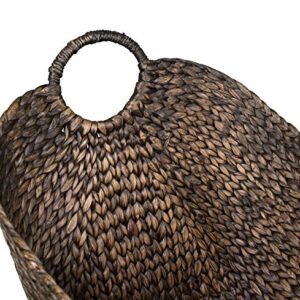 BirdRock Home Water Hyacinth Laundry Baskets (Espresso) - One Basket Included - Hand Woven