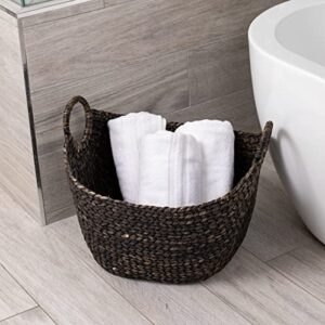 BirdRock Home Water Hyacinth Laundry Baskets (Espresso) - One Basket Included - Hand Woven