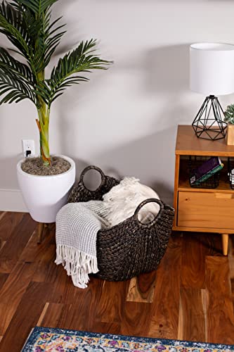 BirdRock Home Water Hyacinth Laundry Baskets (Espresso) - One Basket Included - Hand Woven