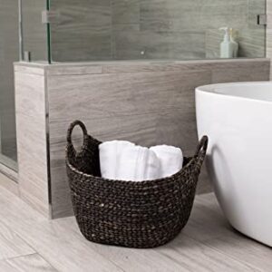 BirdRock Home Water Hyacinth Laundry Baskets (Espresso) - One Basket Included - Hand Woven