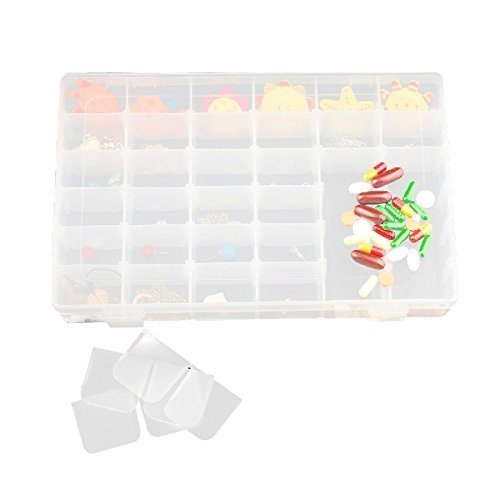 Bulfyss Transparent Jewellery Case | Organiser With Adjustable Dividers | Multipurpose Storage of Pills, Stationery, Screws | Light-Weight & Travel Friendly | Pack of 2, transparent 28 x 19 x 4.5 cm