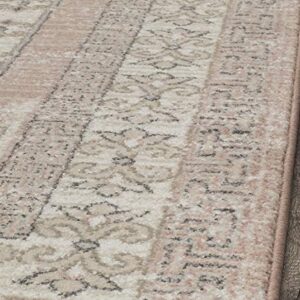 Rugs America Harper HY40A Carnation Transitional Vintage Area Rug, 5'x7'