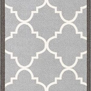 Well Woven Kings Court Brooklyn Trellis Modern Grey Geometric Lattice 2' x 3' Mat Accent Indoor/Outdoor Rug