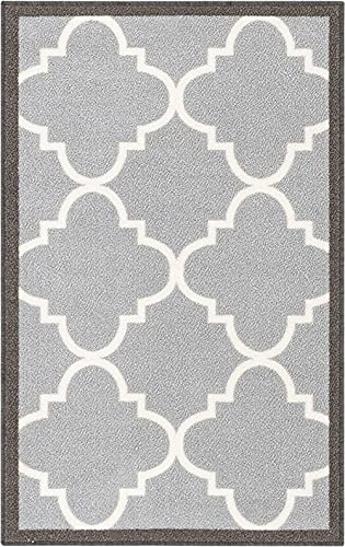 Well Woven Kings Court Brooklyn Trellis Modern Grey Geometric Lattice 2' x 3' Mat Accent Indoor/Outdoor Rug