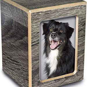 Chateau Urns - Society Collection - Photo Keepsake Cremation Urn - Memorial Box for Ashes - Small (up to 46 lbs) - Coastal Gray Finish