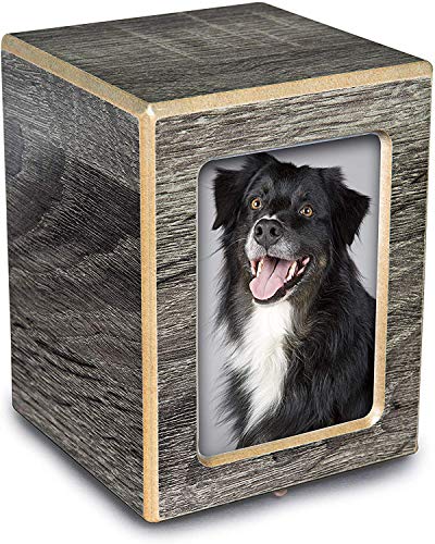 Chateau Urns - Society Collection - Photo Keepsake Cremation Urn - Memorial Box for Ashes - Small (up to 46 lbs) - Coastal Gray Finish