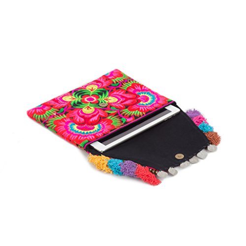 changnoi Handmade Clutch Bag with Hmong Embroidery from Thailand, Ethnic Clutch Bag