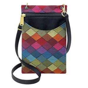 danny k. women’s tapestry crossbody cell phone or passport purse, handmade in usa (jewel)