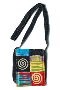 small cross body boho hippie razor cut torn look patchwork bag