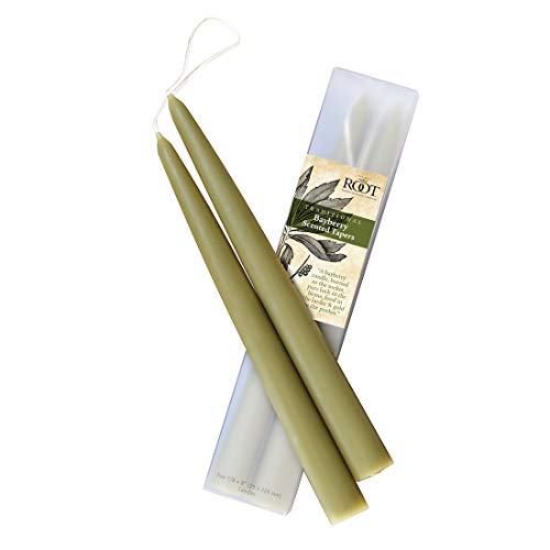 Root Candles Scented Hand-Dipped Taper 9-Inch Dinner Candles, 2-Count, Bayberry