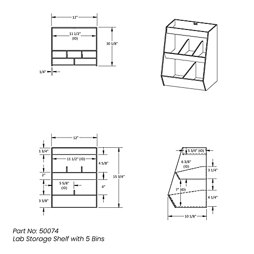 Lab Storage Shelf with 5 Bins