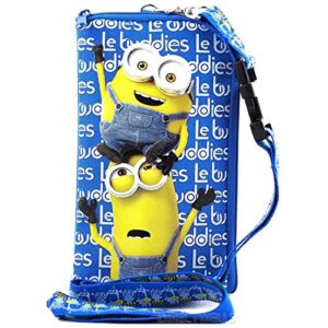 despicable me minions authentic licensed lanyard with cellphone purse/wallet (blue)