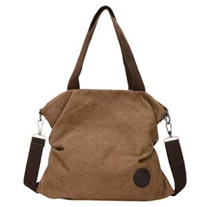 womens ladies casual vintage hobo canvas daily purse top handle shoulder tote shopper handbag bags satchel purse coffee