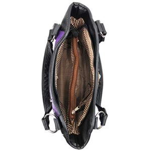 Justin West Tribal Dream Catcher Feather Embroidered CCW Concealed Carry Handbag (Purple Tote Only)