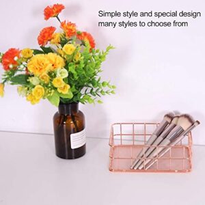 FTVOGUE Makeup Storage Basket Organizer, Rose Gold Mesh Cosmetic Storage Holder Shelves for Makeup Brush Pen Holder(C)