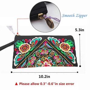 Clutch Purse, Embroidery Flower Clutch Handbag Evening Bags Handbags Wristlet Clutches Bag Wallet Summer Beach Bag for Women