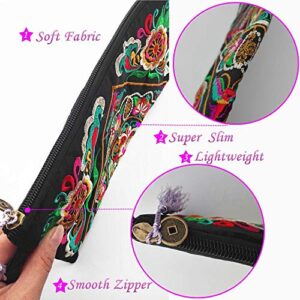 Clutch Purse, Embroidery Flower Clutch Handbag Evening Bags Handbags Wristlet Clutches Bag Wallet Summer Beach Bag for Women