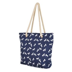 Premium Large Stallion Horse Animal Print Canvas Tote Shoulder Bag Handbag