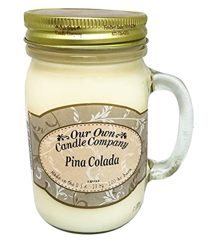 Our Own Candle Company Pina Colada Scented 13 Ounce Mason Jar Candle