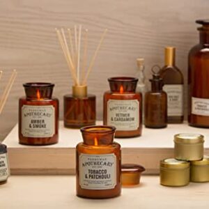 Paddywax Candles APG806 Apothecary Collection Soy Wax Blend Candle in Glass Jar, Medium, 8 Ounce, Tobacco & Patchouli