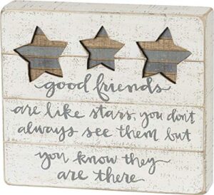 primitives by kathy good friends are like stars hand-lettered home décor sign, 8″ x 7″