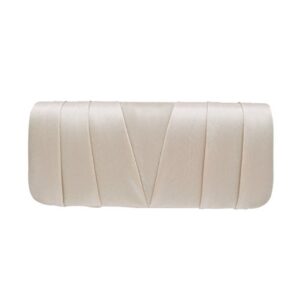 elegant classic satin pleated satin flap clutch evening bag handbag, champagne