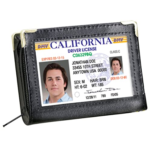 Dream Products Zip Up Security I.D. Credit Card Case, Black