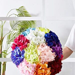 KISLOHUM Artificial Hydrangea Flowers Blush Heads 10 Fake Hydrangea Silk Flowers for Wedding Centerpieces Bouquets DIY Floral Decor Home Decoration with Stems.