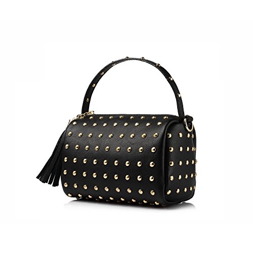 LOVEVOOK Shoulder Bag Small Side Purse Mini Clutch with Bling Rivets Black