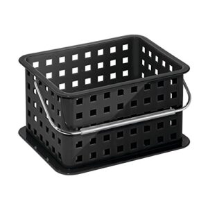 iDesign Spa Plastic Storage Shower Basket with Handle for Bathroom, Health, Cosmetics, Hair Supplies and Beauty Products - 5.3" x 8.8" x 6.9" - Black