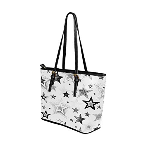 InterestPrint Top Handle Satchel HandBags Shoulder Bags Tote Bags Purse Hand-Drawn Stars