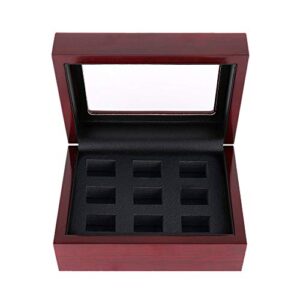 junninggor championship big heavy ring display wooden box (9 holes)