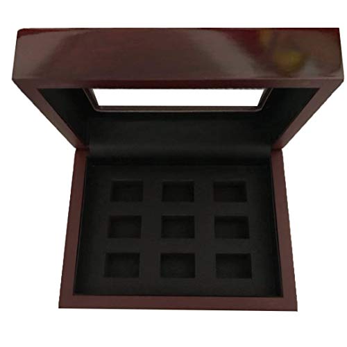 JunningGor Championship Big Heavy Ring Display Wooden Box (9 Holes)