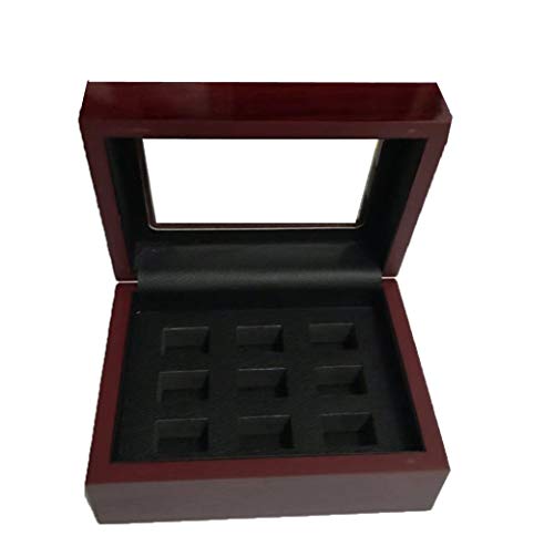 JunningGor Championship Big Heavy Ring Display Wooden Box (9 Holes)