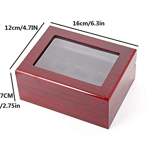 JunningGor Championship Big Heavy Ring Display Wooden Box (9 Holes)