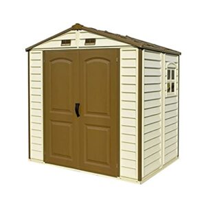 duramax 30115 storeall vinyl storage shed, offwhite/brown