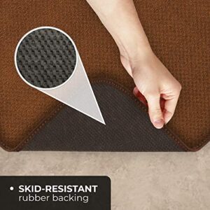 House, Home and More Skid-Resistant Carpet Indoor Area Rug Floor Mat - Toffee Brown - 3 Feet X 5 Feet