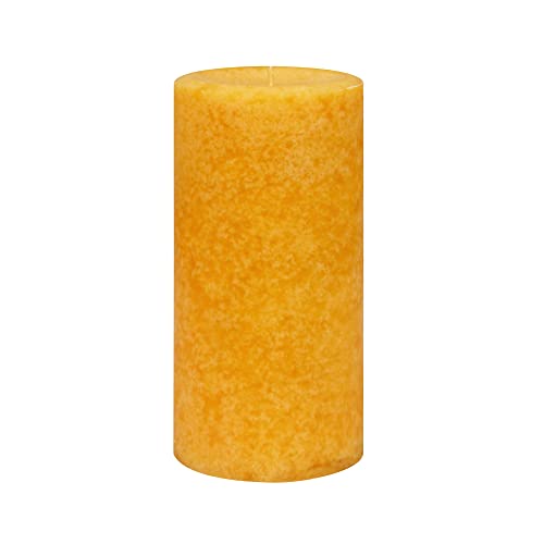 Jeco Inc. 3" x 6" Pumpkin Spice Mustard Yellow Scented Pillar Candle, 3&quot x 6&Quoth