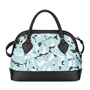 Anne Klein Signature Triple Dome Satchel, Aqua/Black mm