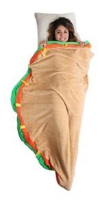 plush ultra-soft fleece snuggle-in sleeping bag blanket for lounging on the couch (taco blanket)