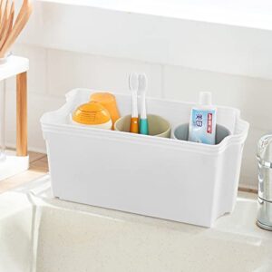 Saedy Plastic Storage Basket, White Baskets for Organizing, 6 Packs