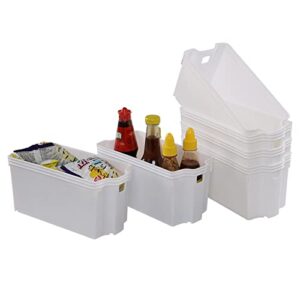 Saedy Plastic Storage Basket, White Baskets for Organizing, 6 Packs