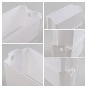 Saedy Plastic Storage Basket, White Baskets for Organizing, 6 Packs