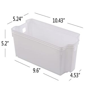 Saedy Plastic Storage Basket, White Baskets for Organizing, 6 Packs