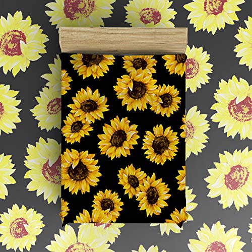 Sunflower Throw Blanket for Bed Sofa Couch Fleece Blankets 40 x 50 Inch Black Lightweight Super Soft Cozy Luxury Bed Blanket for Kids Adults All Season Use