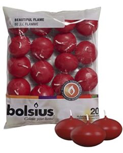 bolsius unscented 1.75″ floating candles – set of 20 red floating candles – cute and elegant burning candles – candles with nice and smooth flame – party accessories